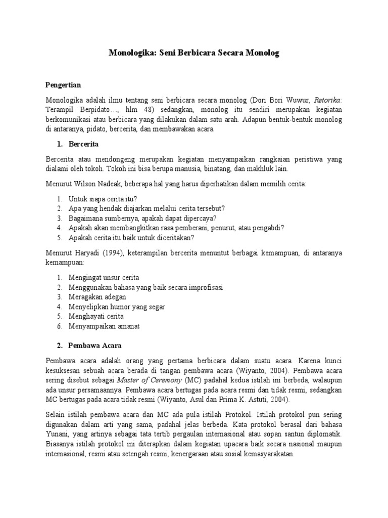 Monologika: Seni Berpidato Efektif | PDF