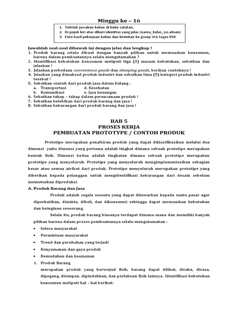 Proses Kerja Pembuatan Contoh Poduk | PDF
