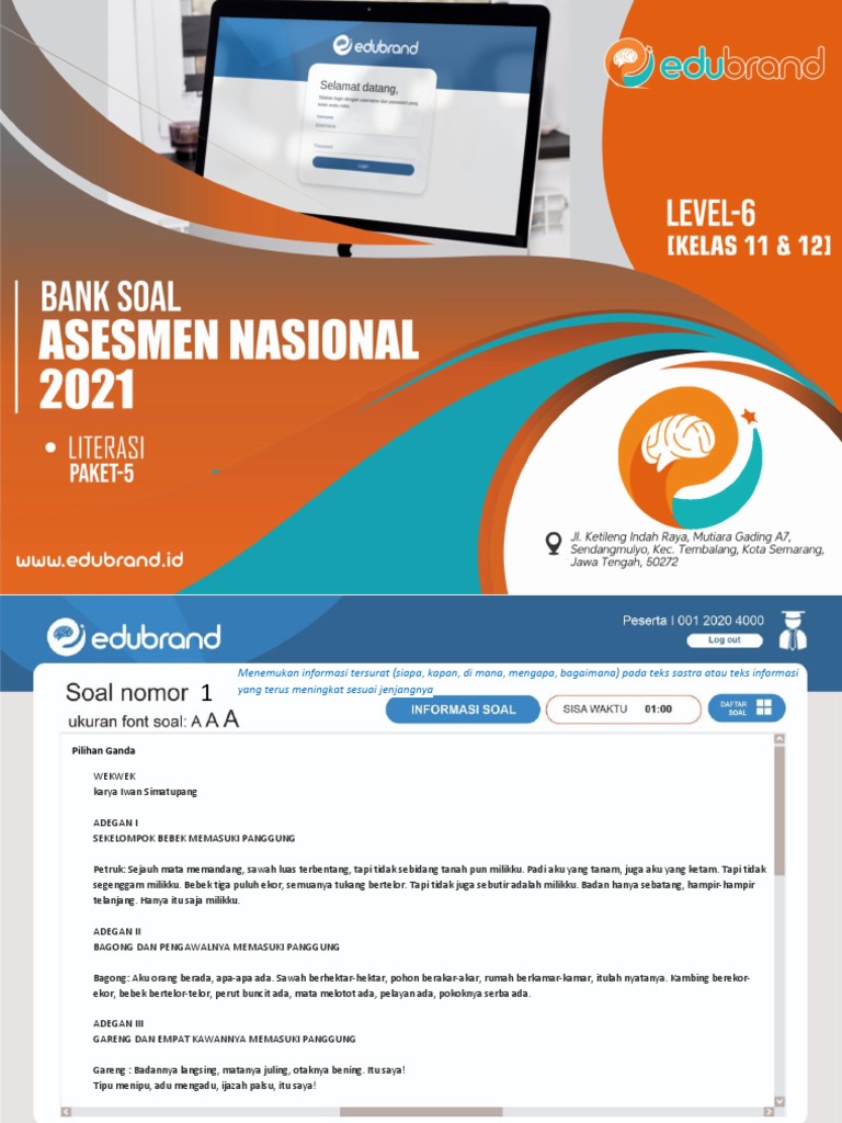 Soal AKM EduBrand Literasi P5 | PDF