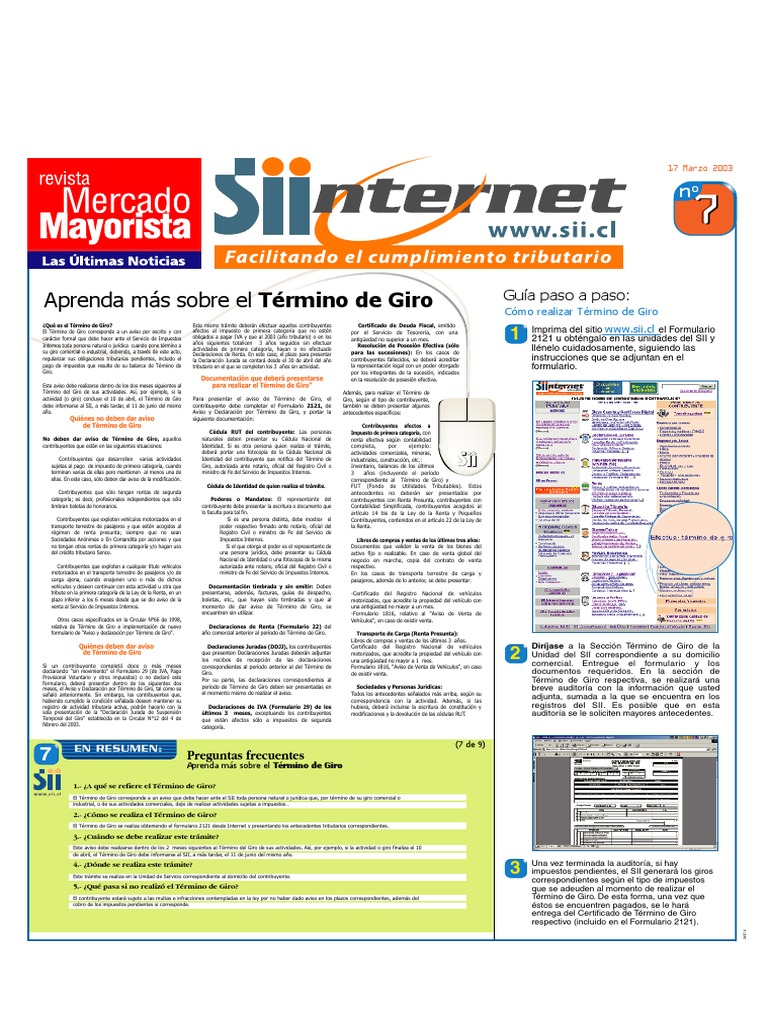 Proceso de Término de Giro y Formulario 2121 | PDF | Contribuyente ...