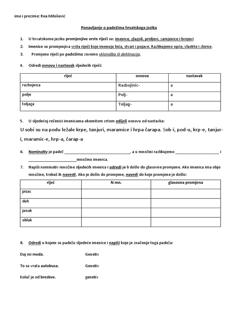 Padezi Rijeseni | PDF