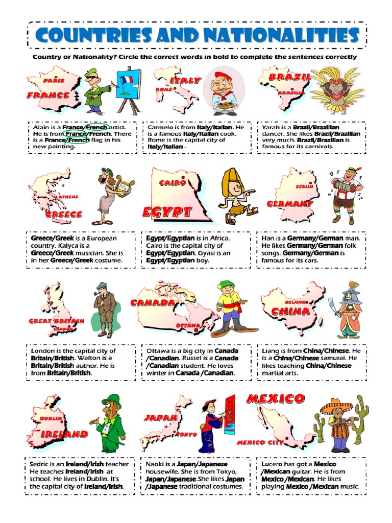 Countries and Nationalities | PDF