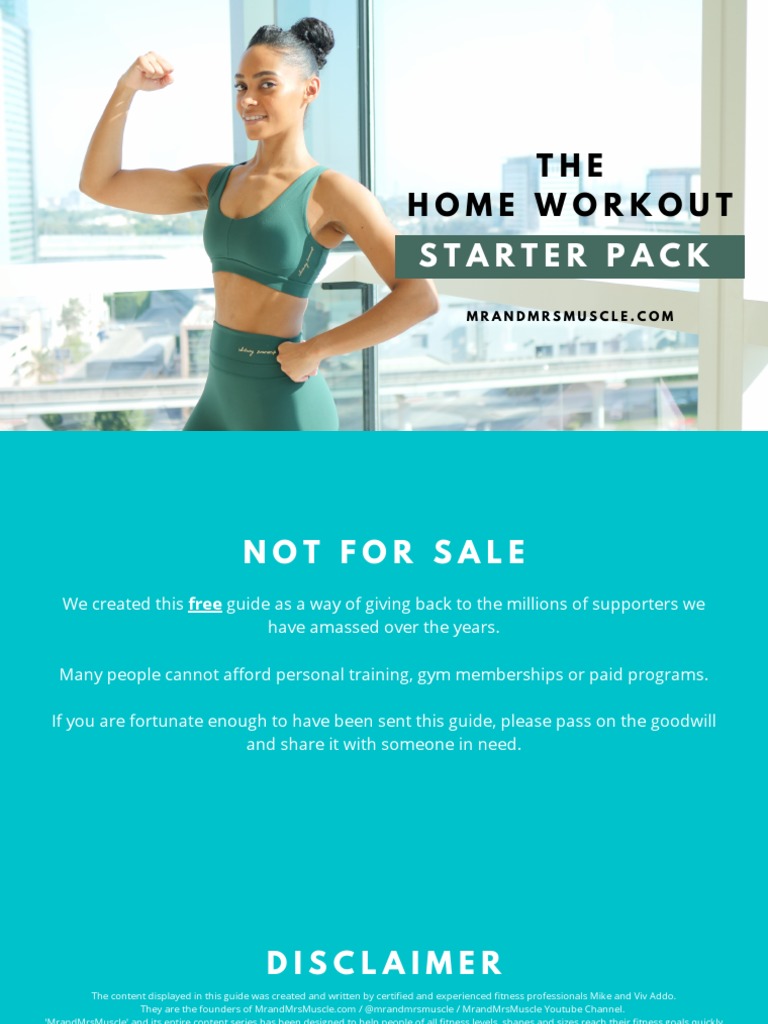 FREE - The Home Workout Starter Pack - MrandMrsMuscle | PDF | Food And ...