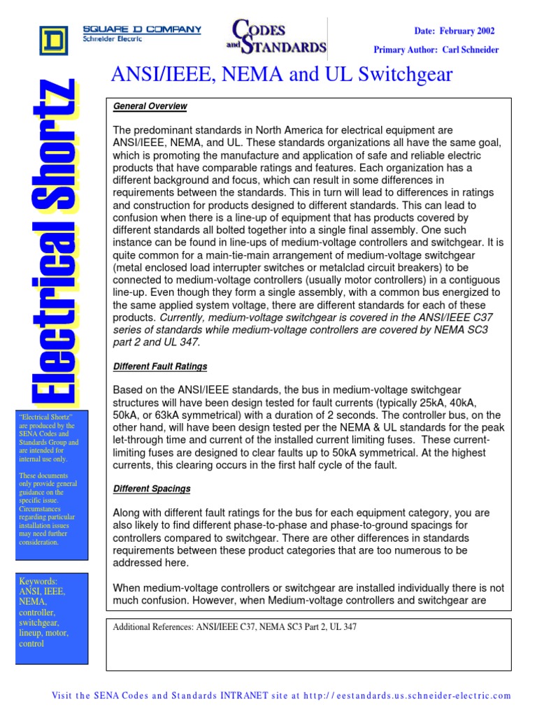 ANSI-IEEE, NEMA and UL Requirements For Switchgear | PDF | Fuse ...