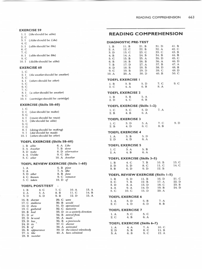 Answer Key Reading | PDF