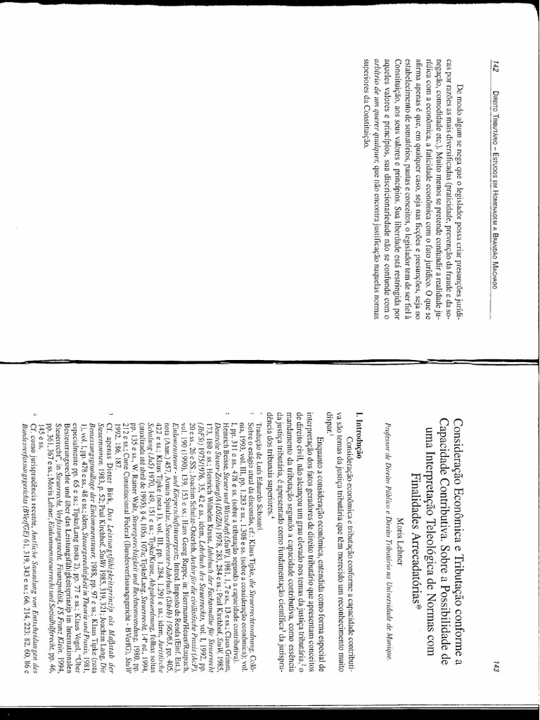 LEHNER, Moris. Consideração Econômica e Tributação Conforme A ...