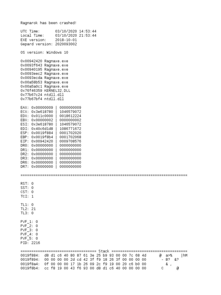 Game Crash Log | PDF | Computer File | Operating System Technology