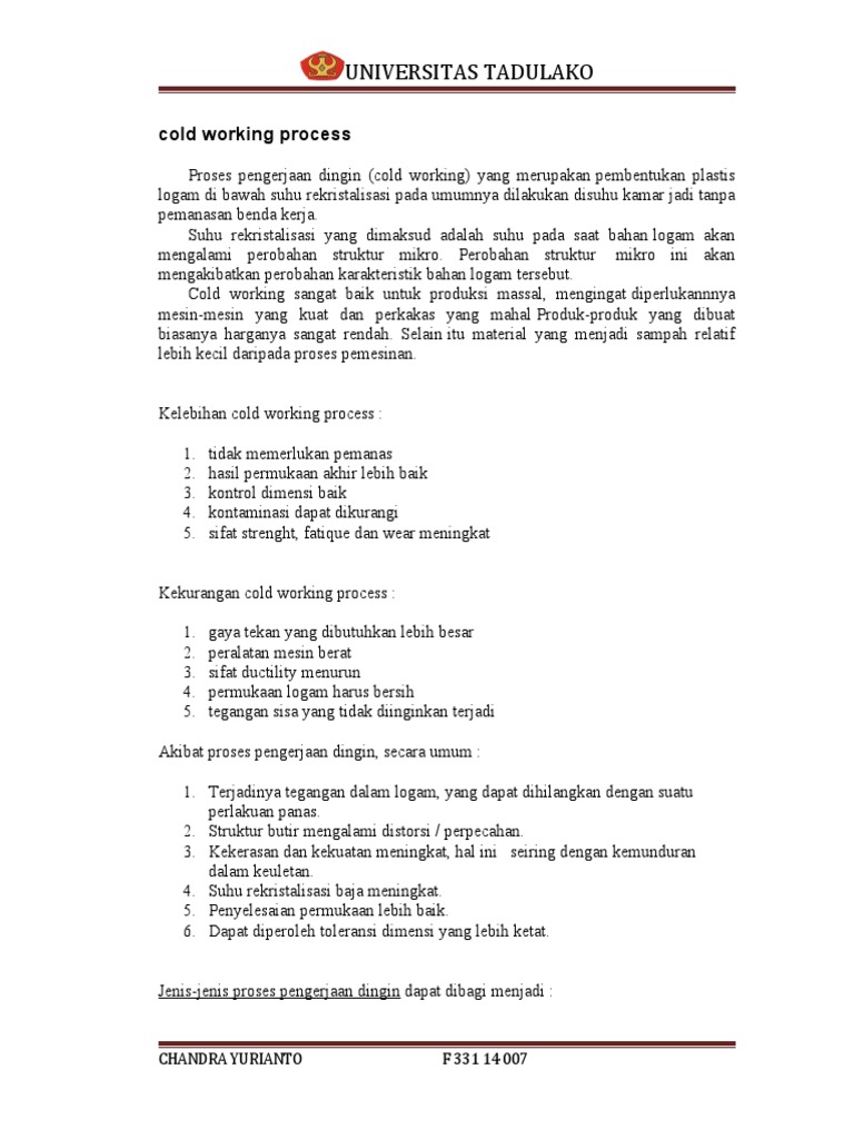 Cold Working Process | PDF