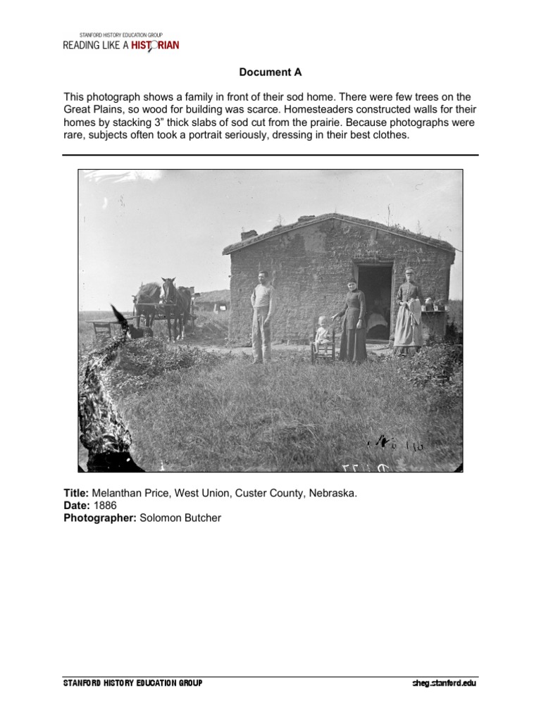 Great Plains Homesteaders Student Materials | PDF