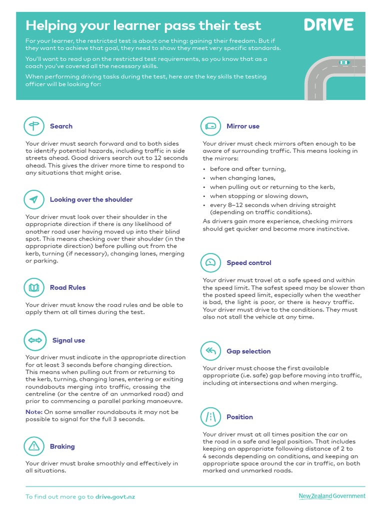 Learner Driver Test Guide | PDF | Traffic | Transport Infrastructure