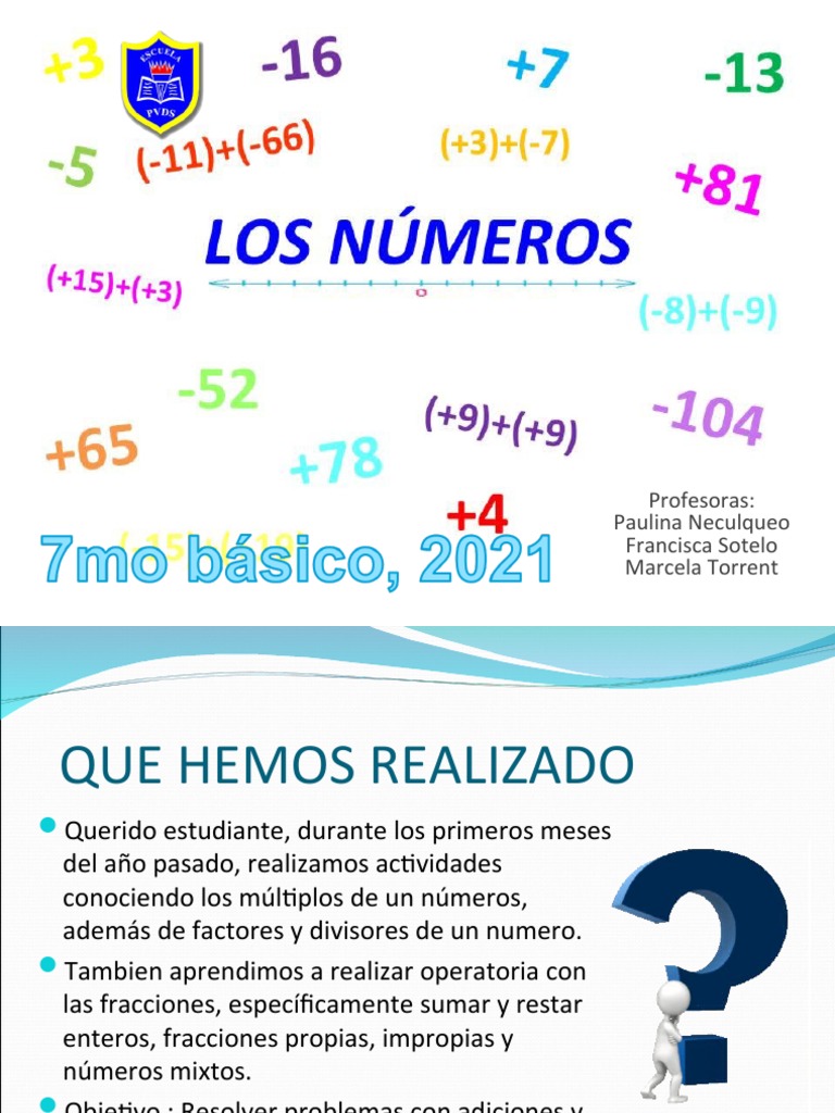 Numeros Enteros, 7mo, Abril. | PDF | Entero | Número natural