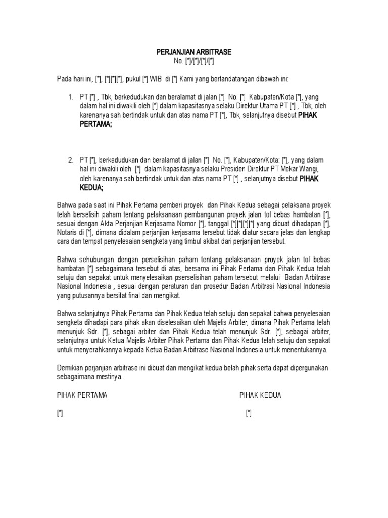 Perjanjian Arbitrase | PDF