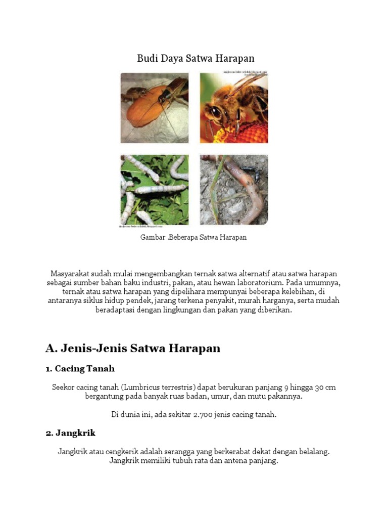 Budi Daya Satwa Harapan | PDF