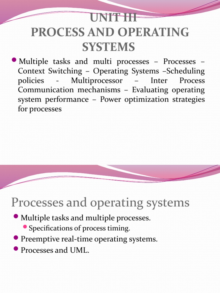Unit 3-ERTS | PDF | Process (Computing) | Scheduling (Computing)