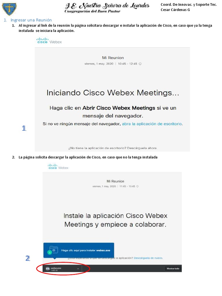Ingreso Cisco Webex | PDF | Aplicación movil | Software de la aplicacion