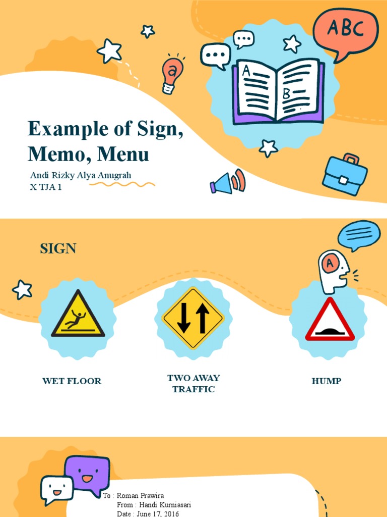 Example of Sign, Memo, Menu: Andi Rizky Alya Anugrah Xtja1 | PDF