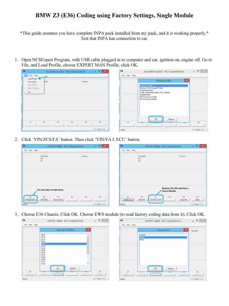 BMW Z3 Single Module Coding | PDF