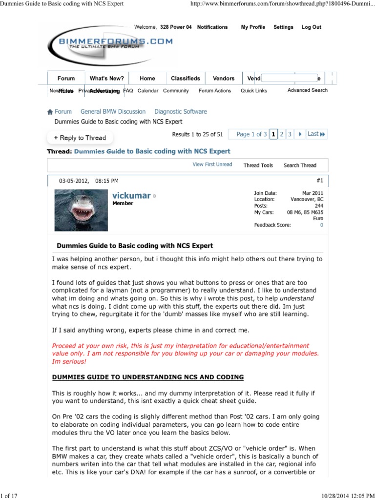 Dummies Guide To Basic Coding With NCS Expert | PDF | Internet Forum ...