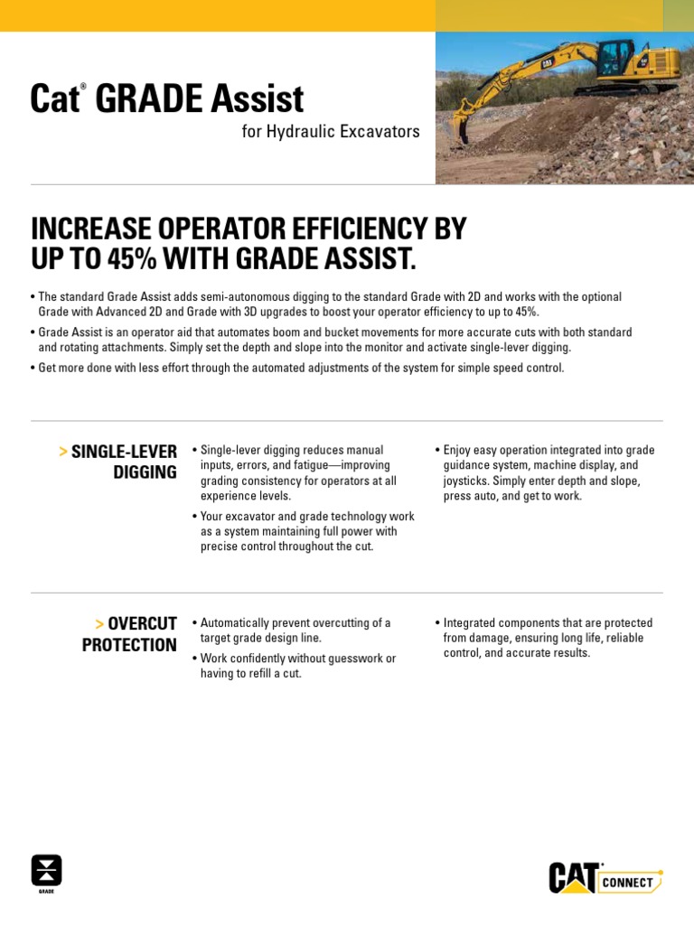 Cat GRADE Assist: Increase Operator Efficiency by Up To 45% With Grade ...