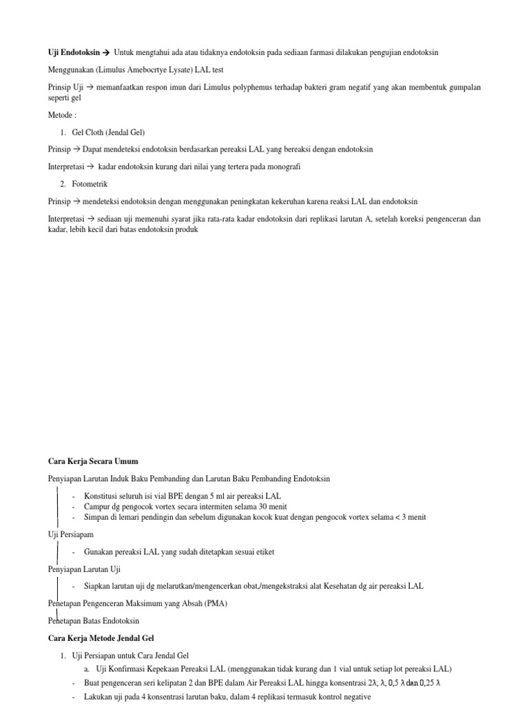 Uji Endotoksin Bakteri dengan LAL Test | PDF | Kesehatan Holistik ...