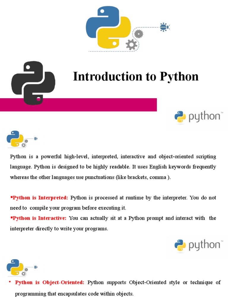Python Introduction Pdf Control Flow Python Programming Language 