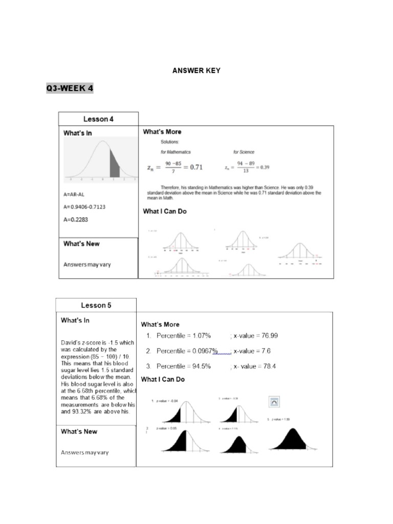 Answer Key - Statprob.w4 | PDF