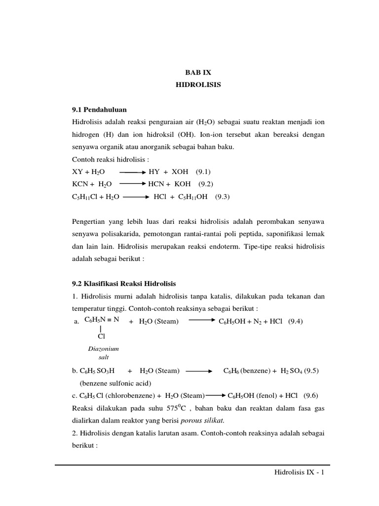 Bab 9 Hidrolisis | PDF