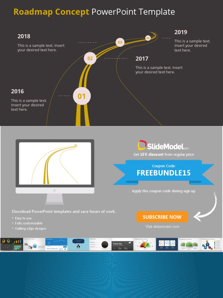 FF0230 01 Night Metaphor Roadmap Powerpoint Template