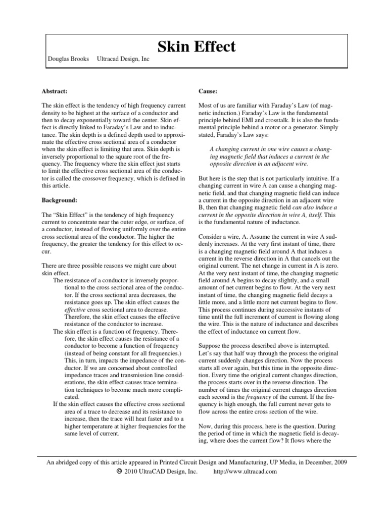Skin Effect | PDF | Transmission Line | Inductance