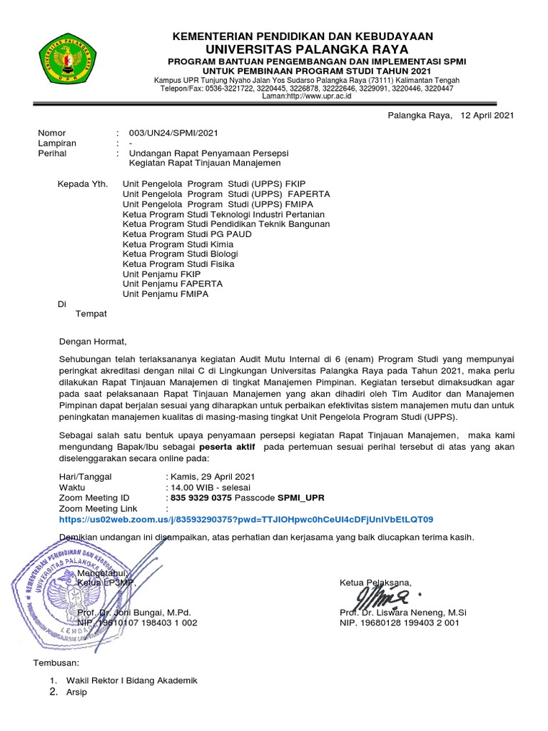 Undangan Rapat Penyamaan Persepsi 2021 BARU | PDF Undangan Rapat Penyamaan Persepsi 2021 BARU | PDF