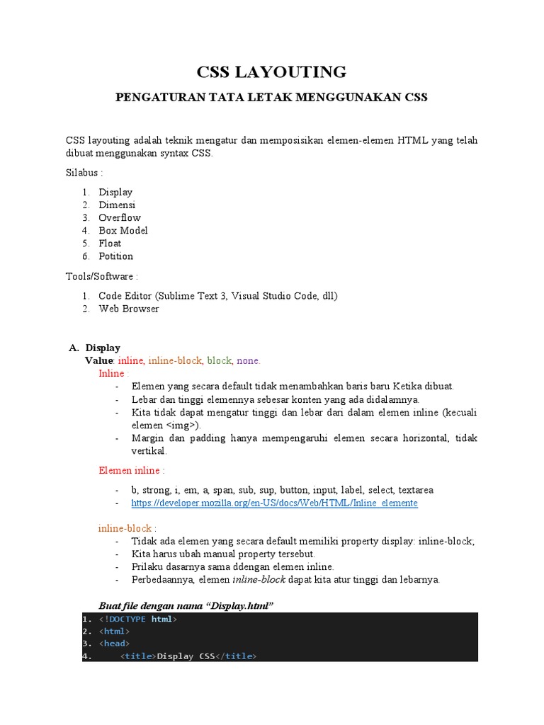 Dokumentasi Latihan CSS Layouting | PDF