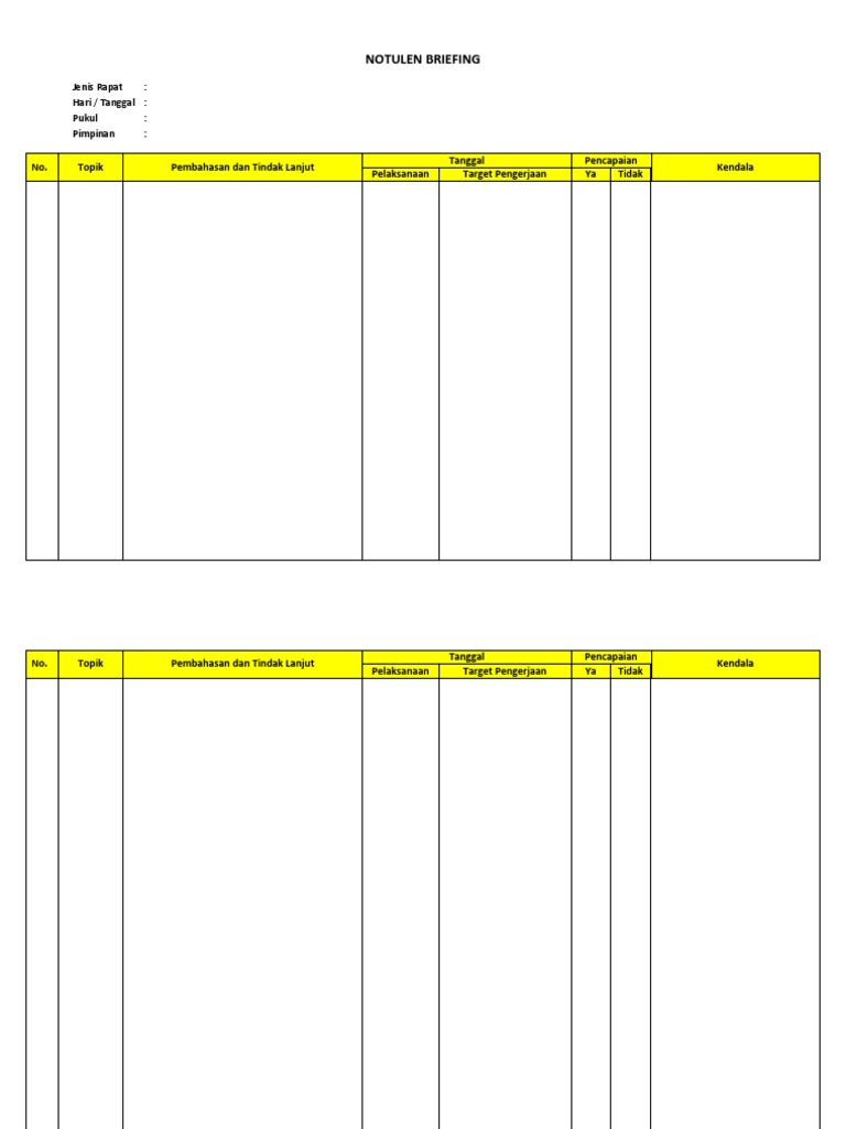 Form NOTULEN Briefing | PDF