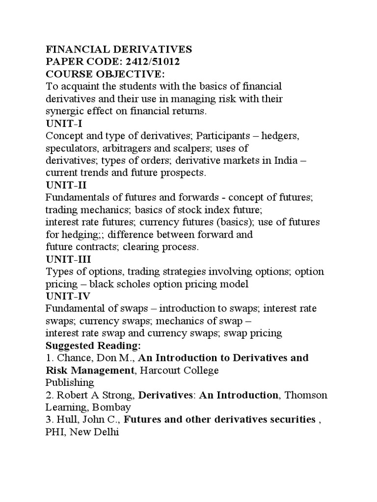 Financial Derivatives | PDF