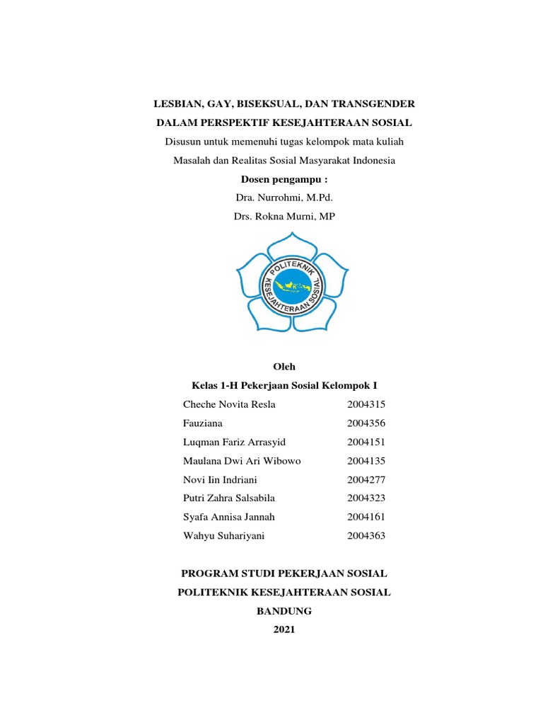 Msri Kelompok 1 - Makalah LGBT - Peksos 1h | PDF | Ilmu Sosial