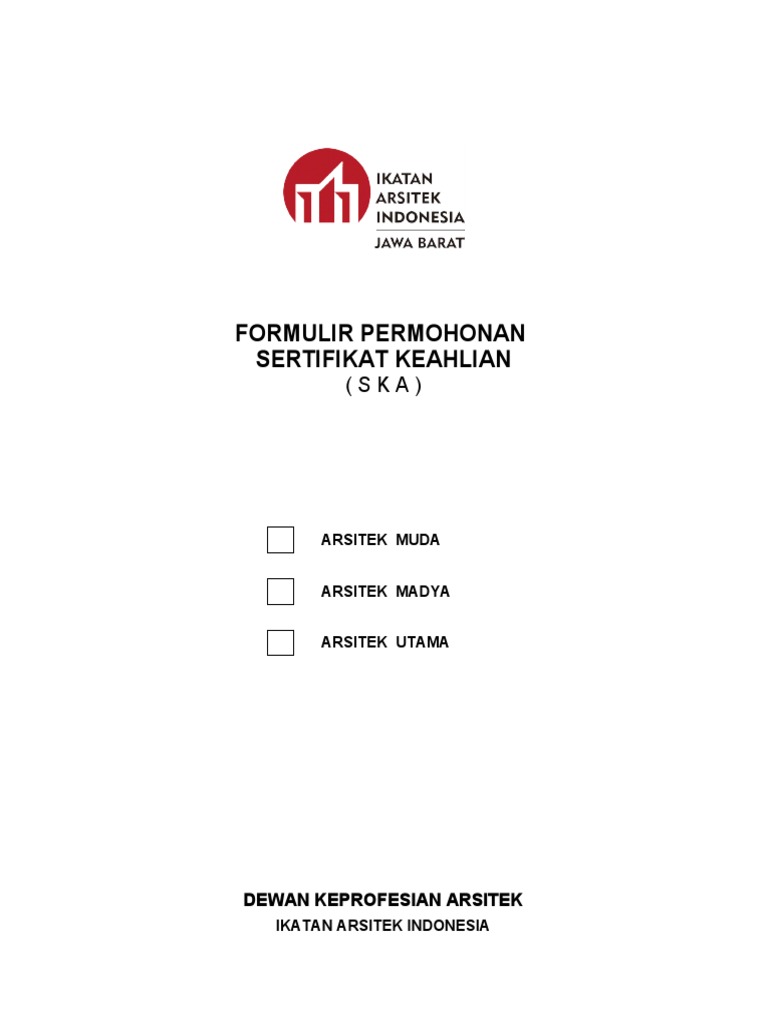 Form Sertifikasi SKA IAI | PDF