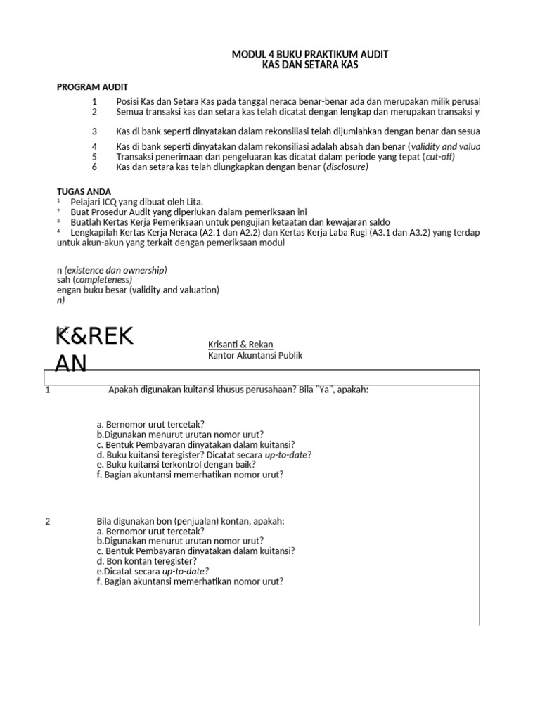 K&Rek AN: Program Audit | PDF