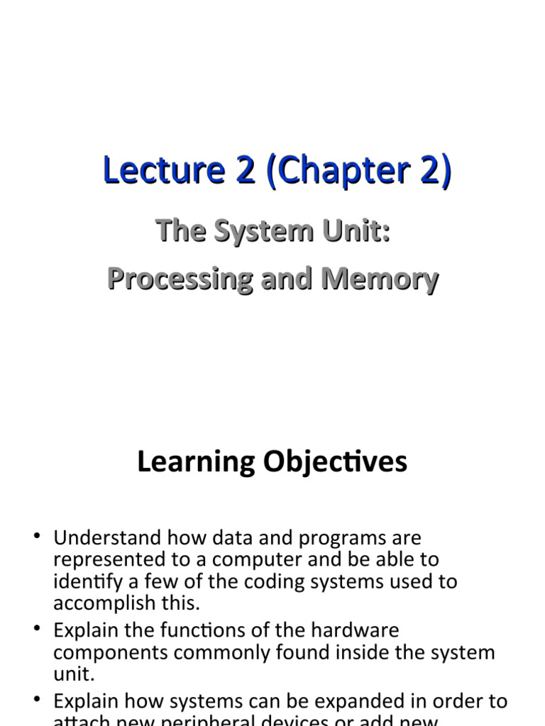 The System Unit Processing and Memory | PDF | Random Access Memory | Central Processing Unit