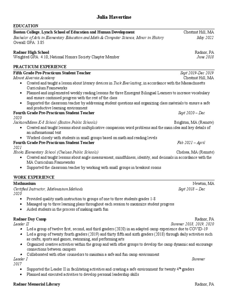 Math Problem Solving Resume | PDF | Mentorship | Teachers