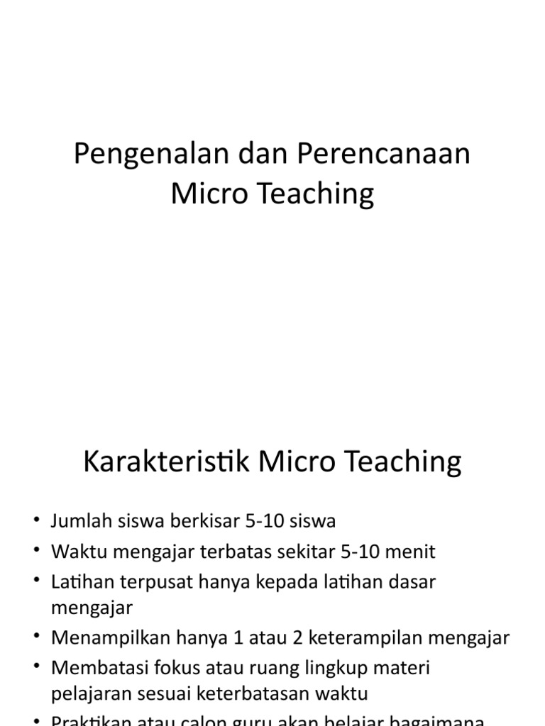 Pengenalan Dan Perencanaan Micro Teaching | PDF | Seni | Pengembangan Diri