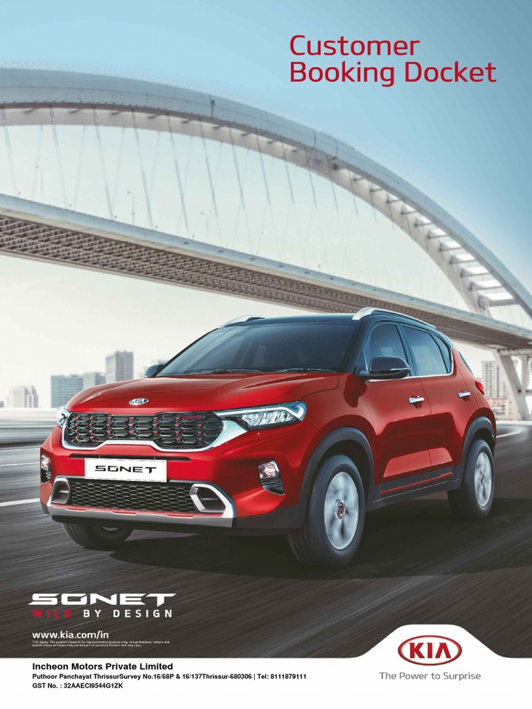 KIA SONET BookingDocket | PDF | Receipt | Payments