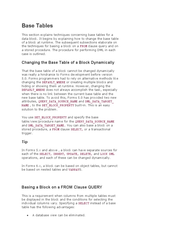 Base Tables: Changing The Base Table of A Block Dynamically | Download ...