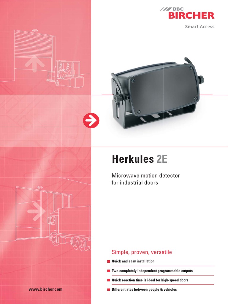 Herkules 2E Motion Detector for Industrial Doors | PDF | Alternating Current | Door