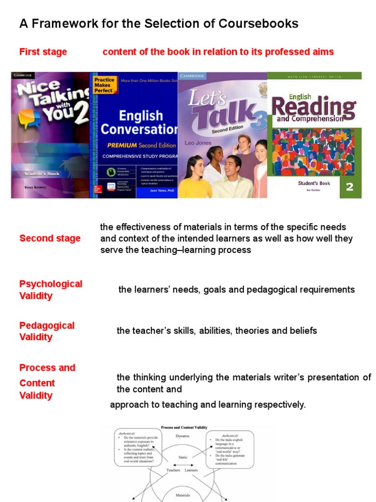 A Framework For The Selection of Coursebooks: First Stage Content of ...