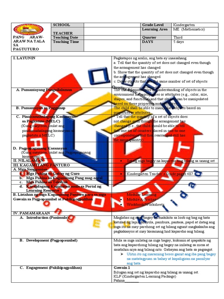 KINDER LE - Q3-Week 8 | PDF