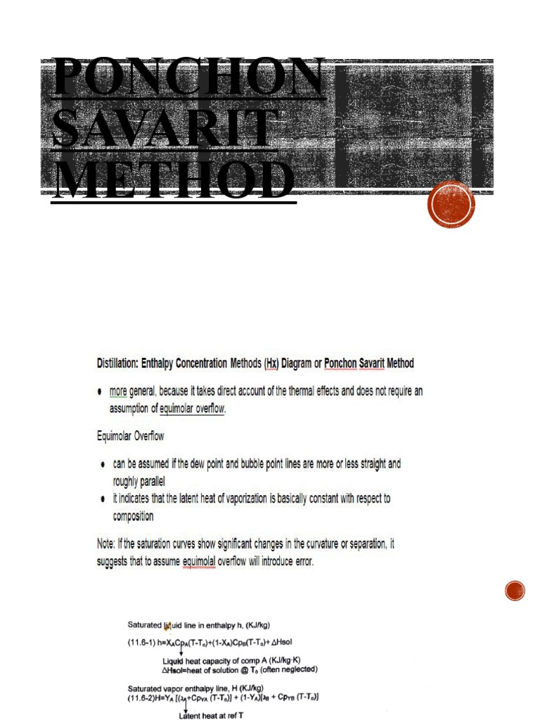 Ponchon Savarit Method | PDF