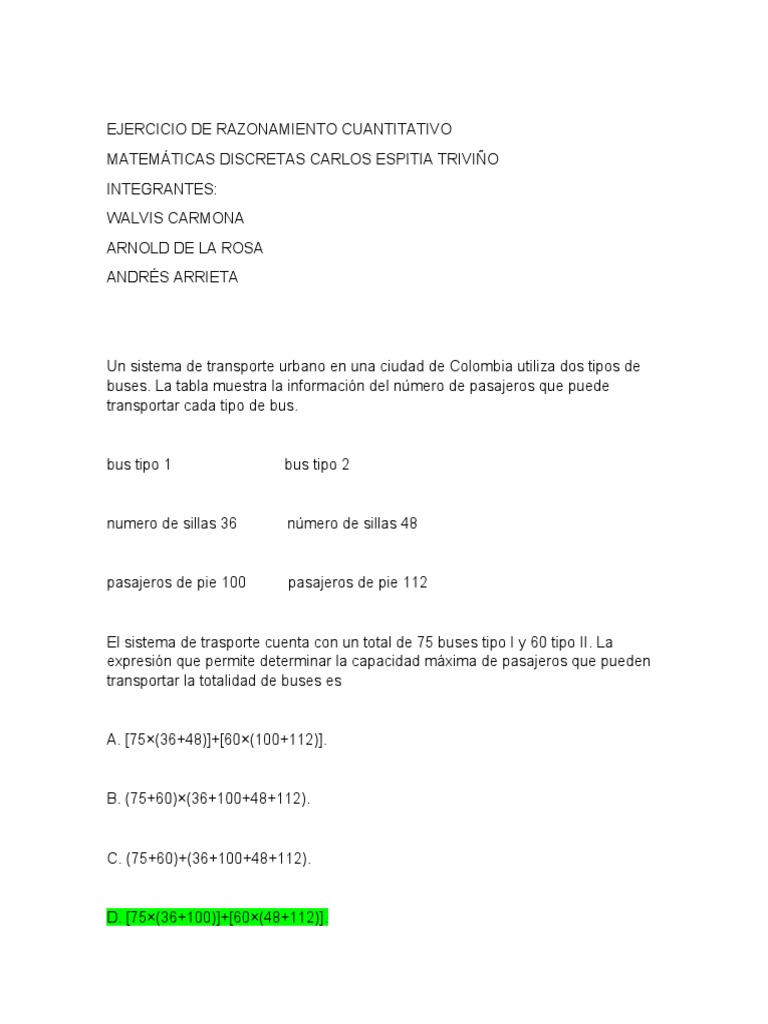 Ejercicio de Razonamiento Cuantitativo | PDF