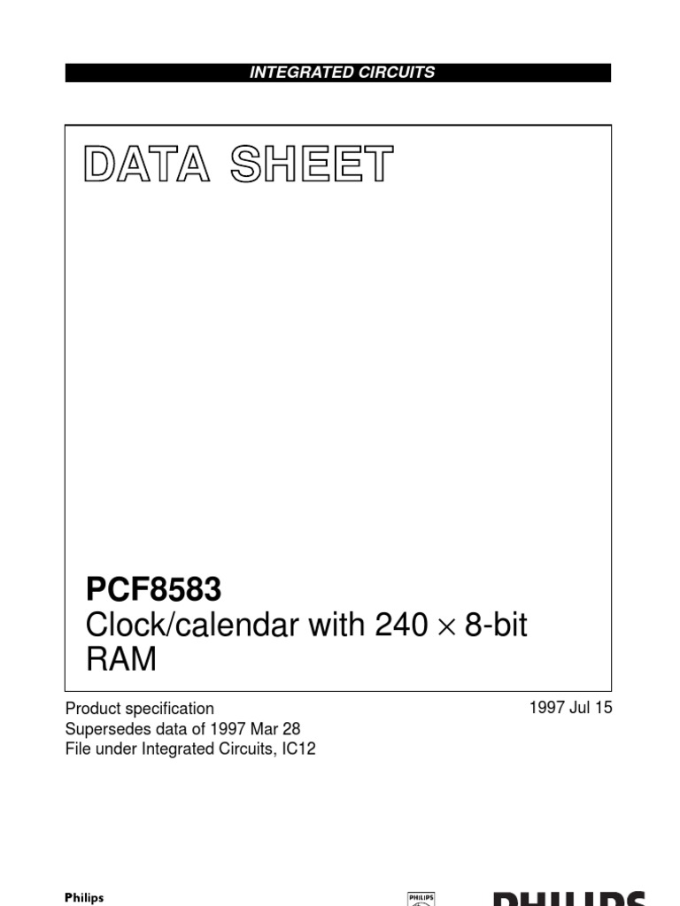 PCF 8583 | PDF | Timer | Random Access Memory