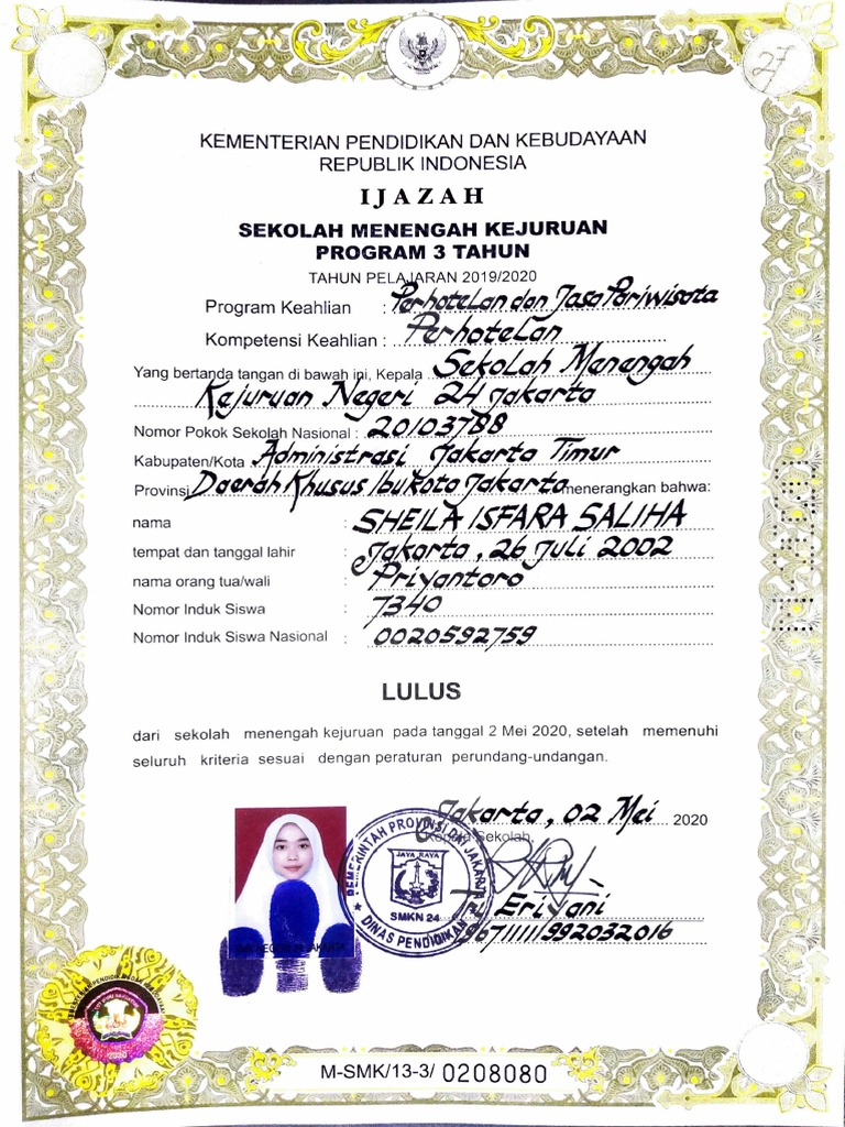 Ijazah Dan SKL | PDF
