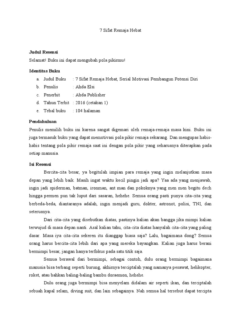 7 Sifat Remaja Hebat | PDF