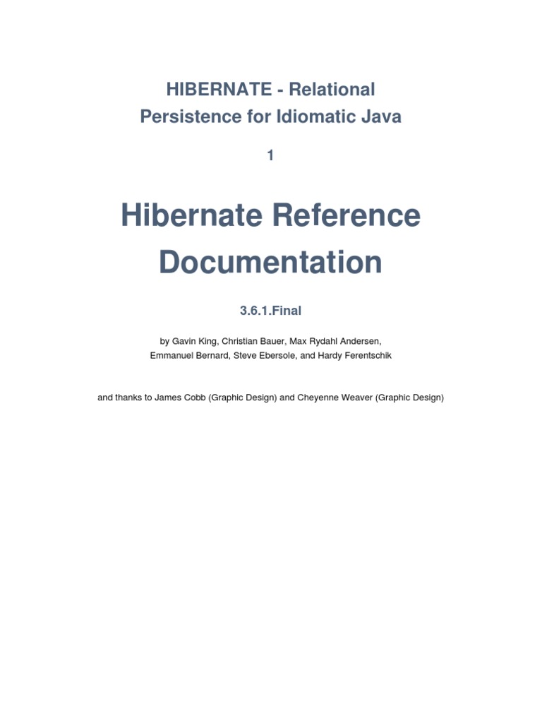 Hibernate Reference | PDF | Relational Model | Databases Hibernate Reference | PDF | Relational Model | Databases